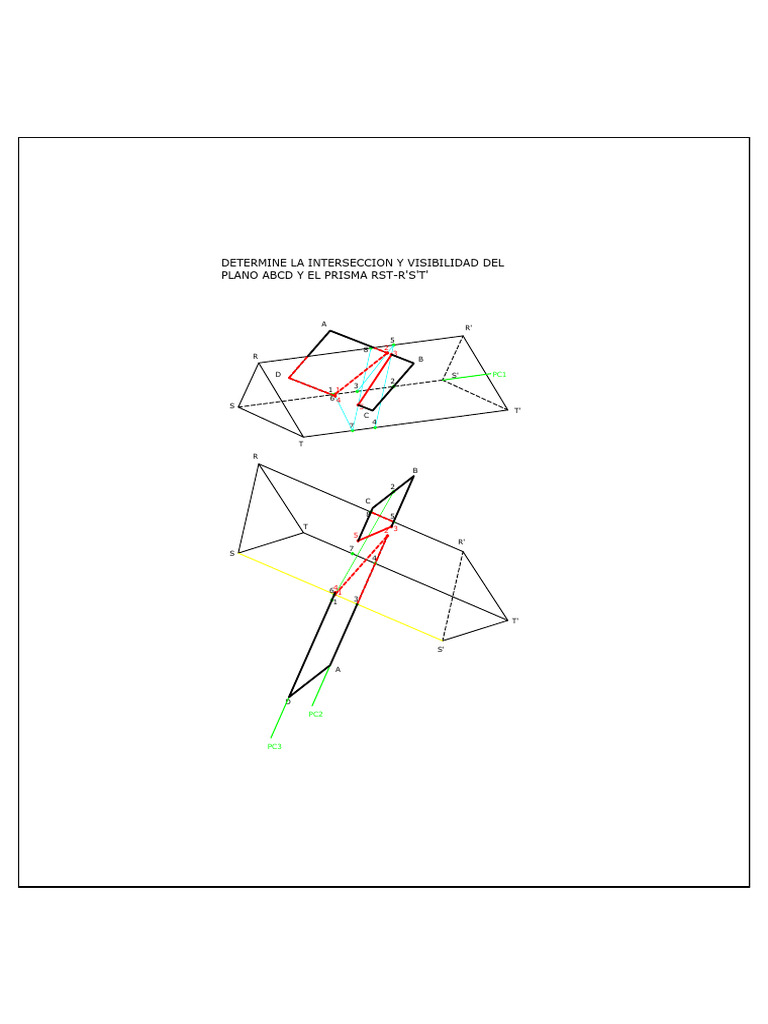 INTERSECCION DE PLANO-POLIEDRO - EJERCICIO PROPUESTO01-Modelo | PDF