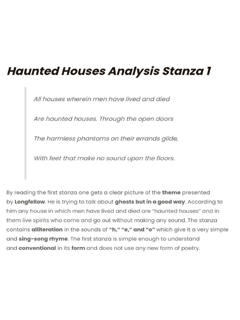 Haunted Houses Analysis | PDF