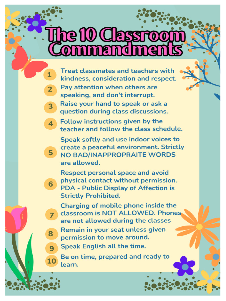 Classrrom Rules | PDF