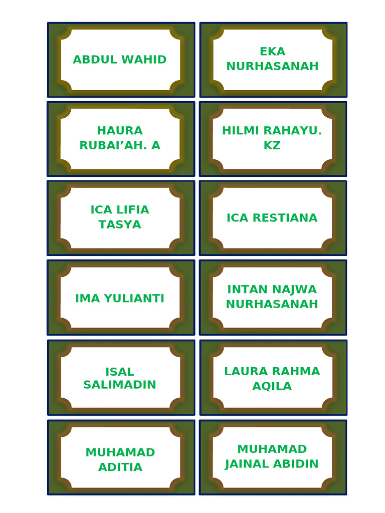Nama Cover Rapot 9a-B | PDF