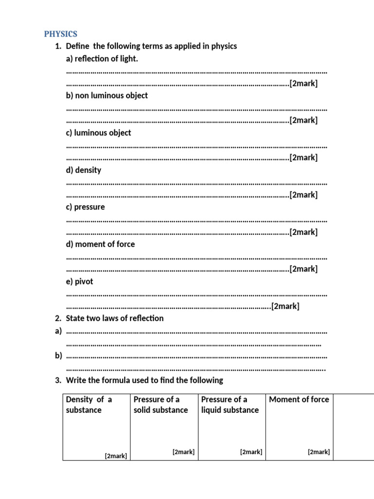 Key Physics Concepts and Definitions | PDF