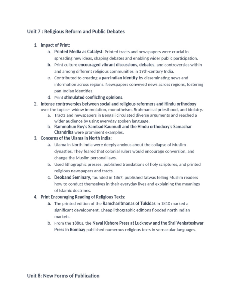 Print Culture notes (1) | PDF | Ulama | News