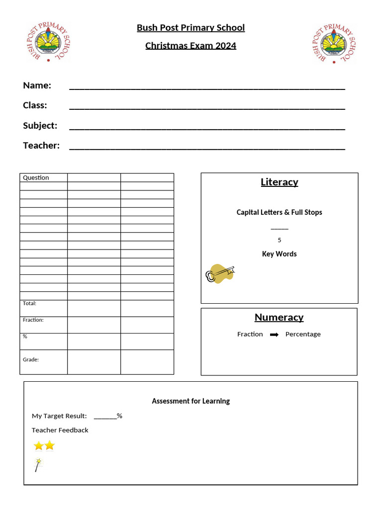 Exam Cover Sheet - Christmas 2024 | PDF