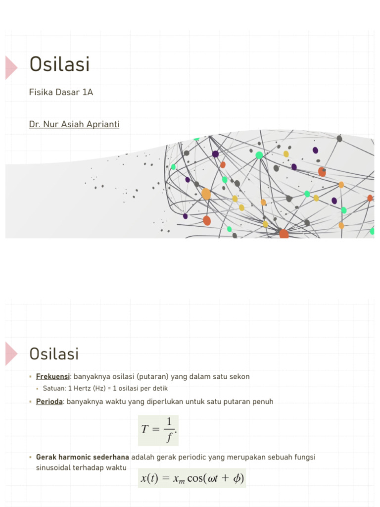 Bahan Ajar Fisika Dasar FI1101 Osilasi ITB | PDF
