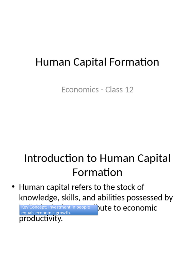 Human Capital Formation Enhanced | PDF