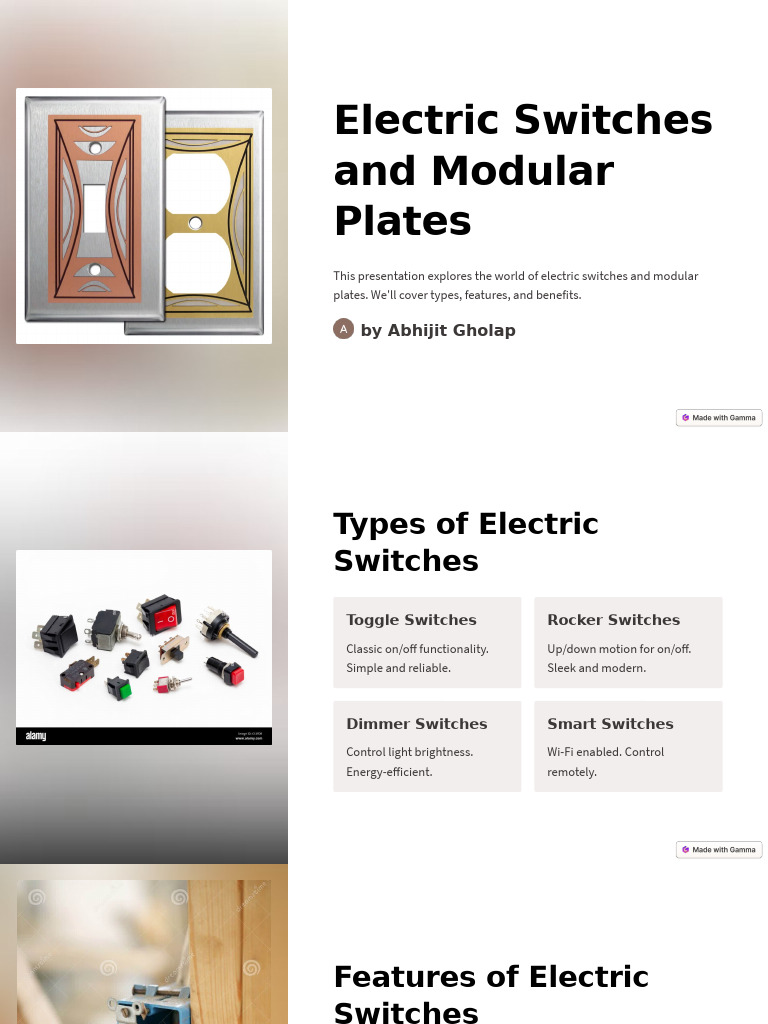 Electric Switches and Modular Plates | PDF