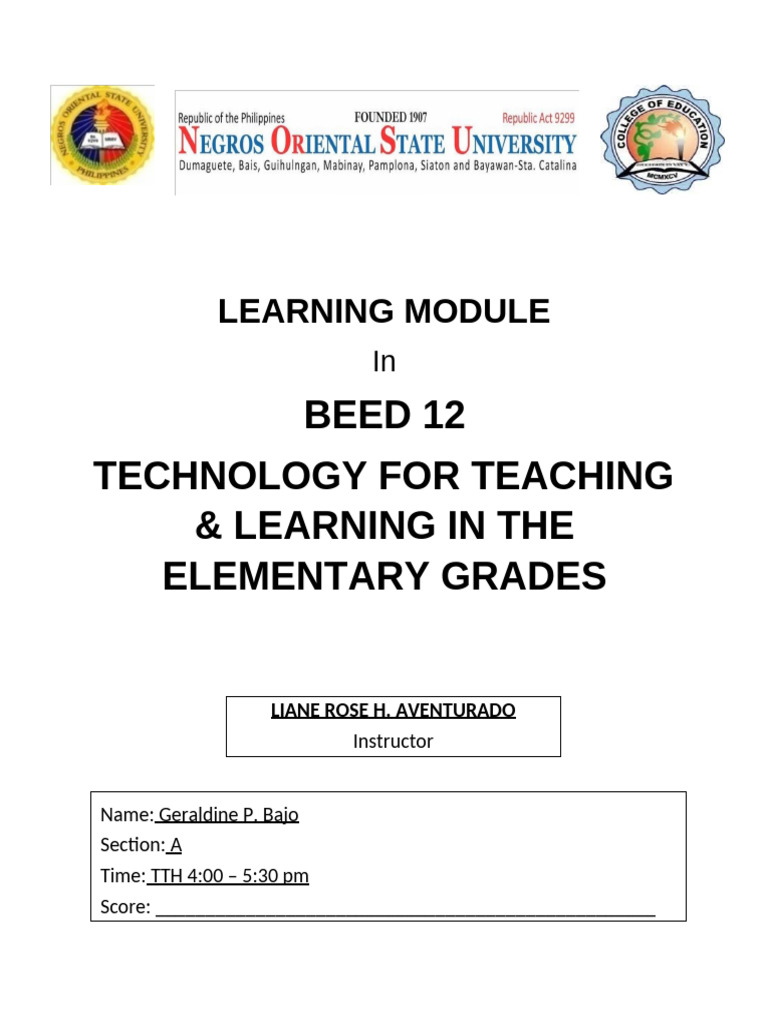 BEED 12 LESSON 1 With Answer | PDF | Educational Technology | Operating System