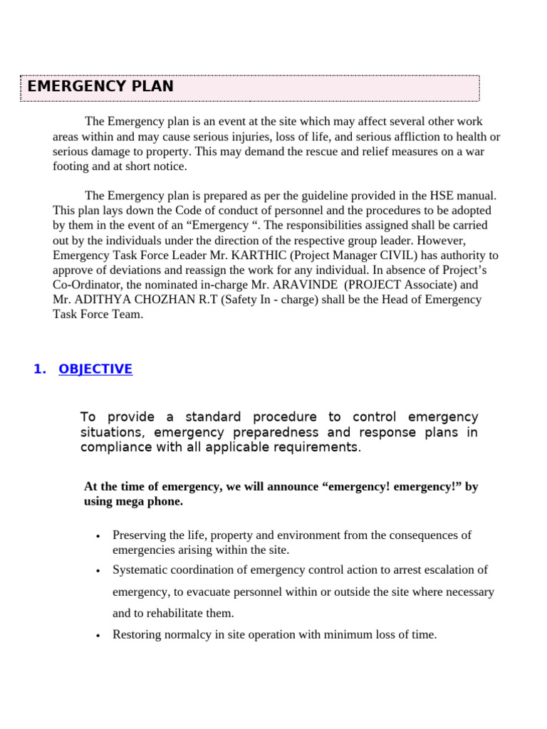 Emergency Responce plan. | PDF | Emergency Management | Emergency