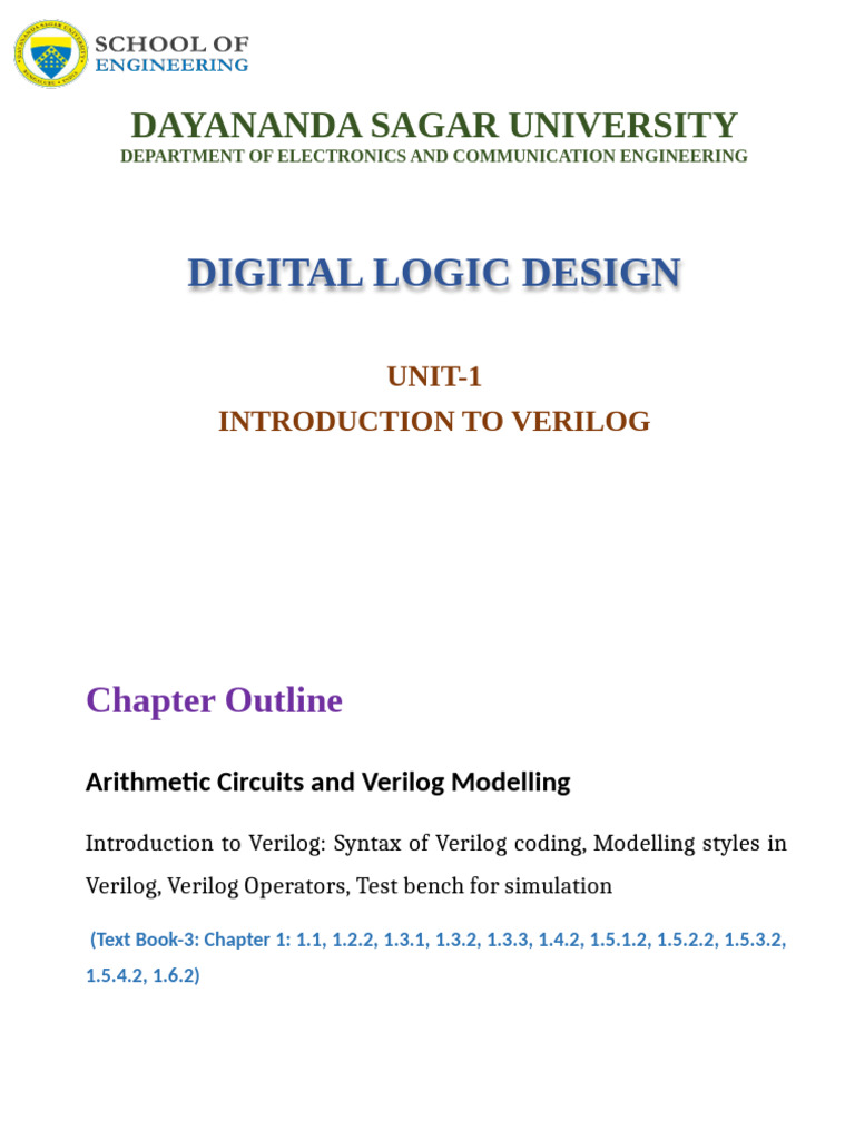 DLD Introduction To Verilog | PDF | Hardware Description Language | Computer Programming