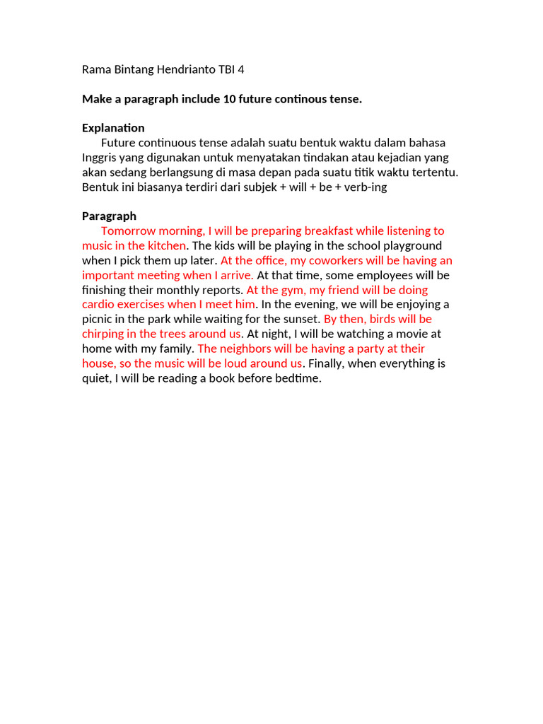 Future Continous | PDF