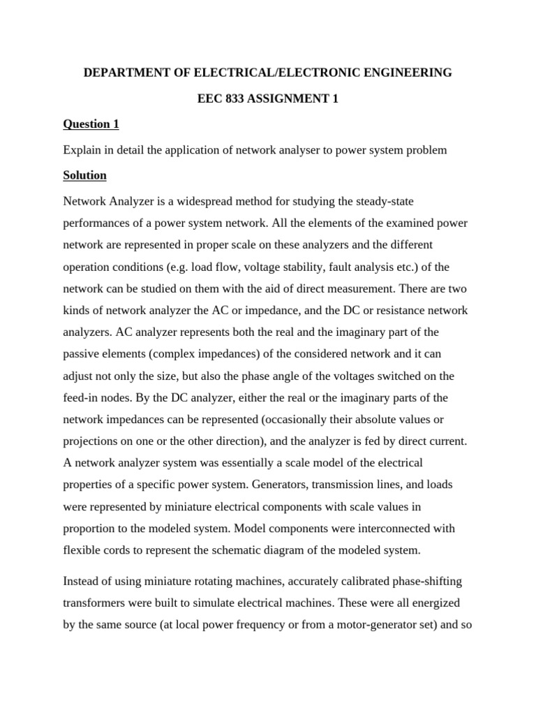Network Analyzer For Power System Problems by Adewale A.F | PDF ...