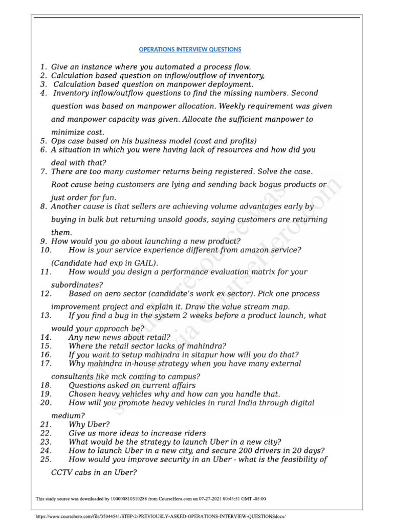 Ops Interview Qs - 2 | PDF