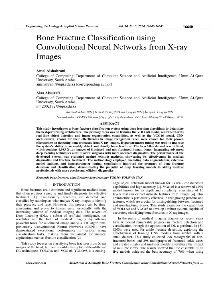 Bone Fracture Classification Using | PDF | Deep Learning | Artificial ...