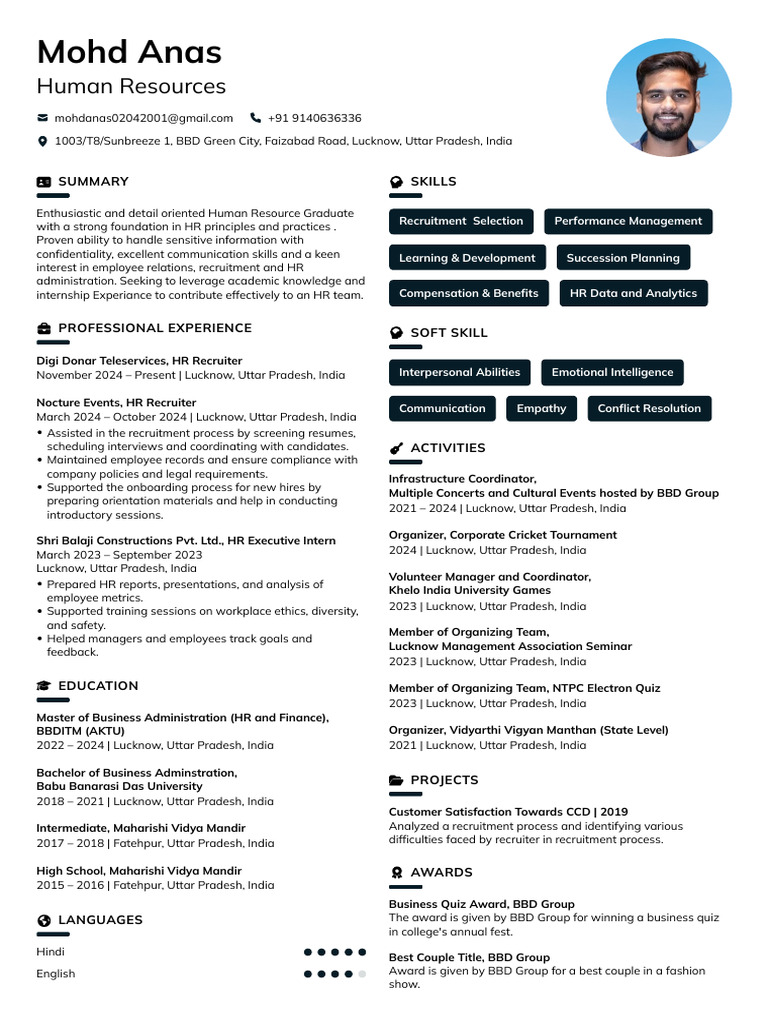 Mohd_Anas_Resume | PDF | Recruitment | Human Resources