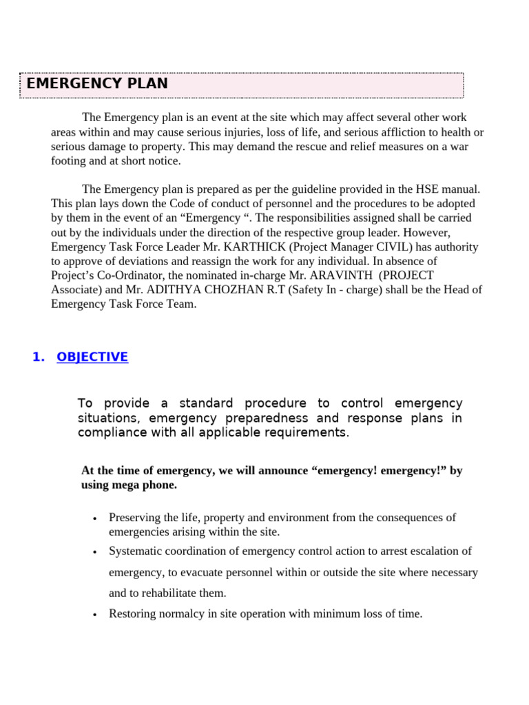 Emergency Responce plan. | PDF | Emergency Management | Emergency