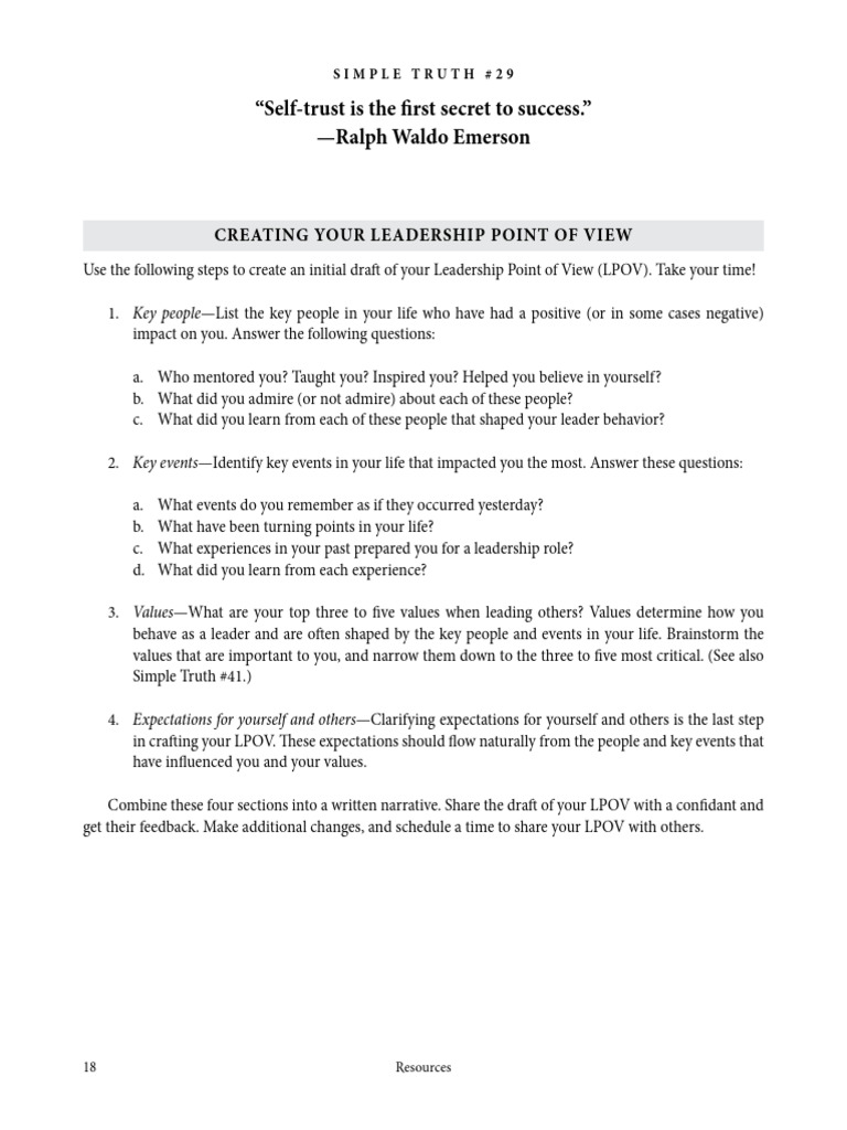 ST29 Creating Your Leadership Point of View | PDF