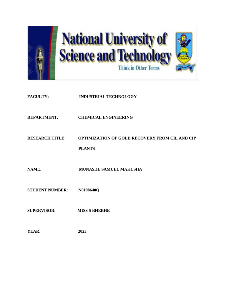 Cil Cip Project Proposal | PDF | Chemical Substances | Materials