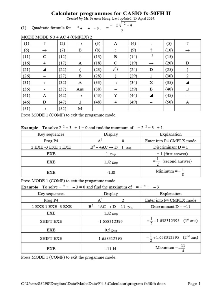 program | PDF | Calculator | Circle