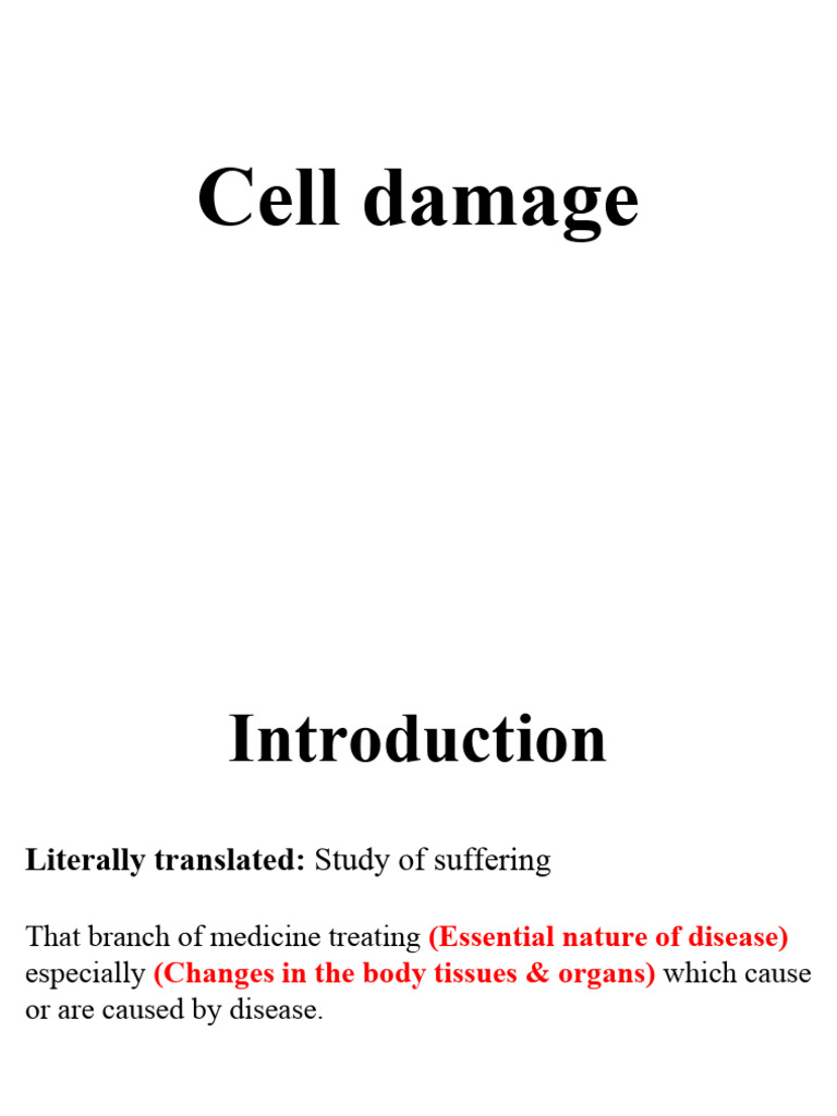 Chapter 1, Cell Damage and Adaptation 1 | PDF | Inflammation | Necrosis
