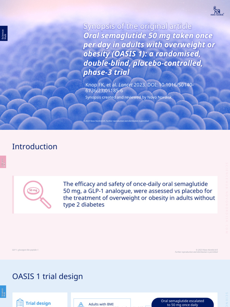 Knop Once Daily Oral Semaglutide 50 MG For Obesity Oasis 1 | PDF | Body ...