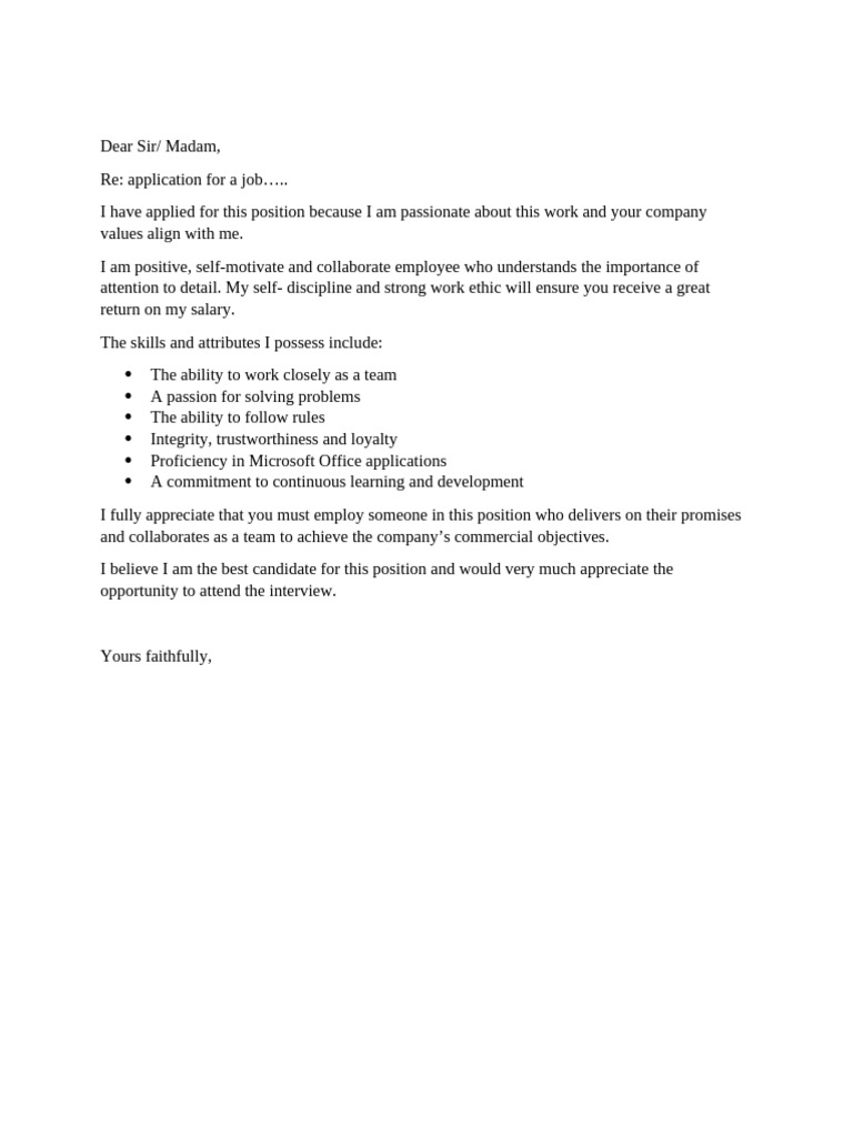 Cover Letter 2024 | PDF