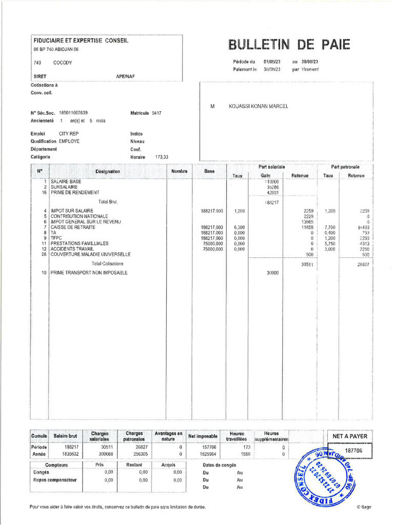 Bulletins Kouassi Konan Marcel | PDF