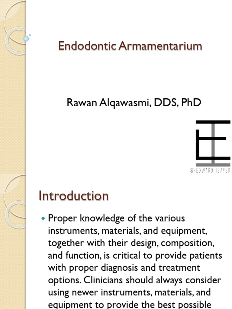 Essential Endodontic Instruments Guide | PDF | Medical Specialties | Dentistry Branches