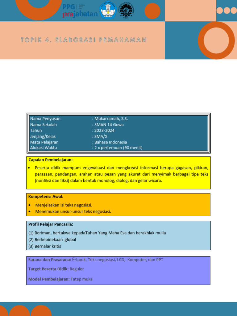 Topik 4. Elaborasi Pemahaman | PDF