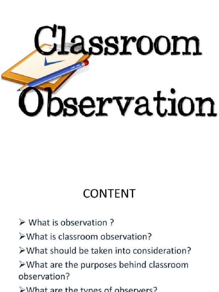 Classroom Observation | PDF
