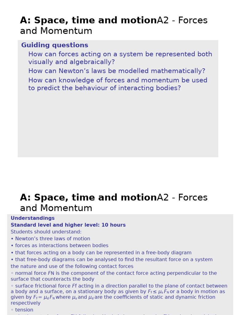 A2_Forces_and_Momentum_Updated | PDF | Force | Newton's Laws Of Motion