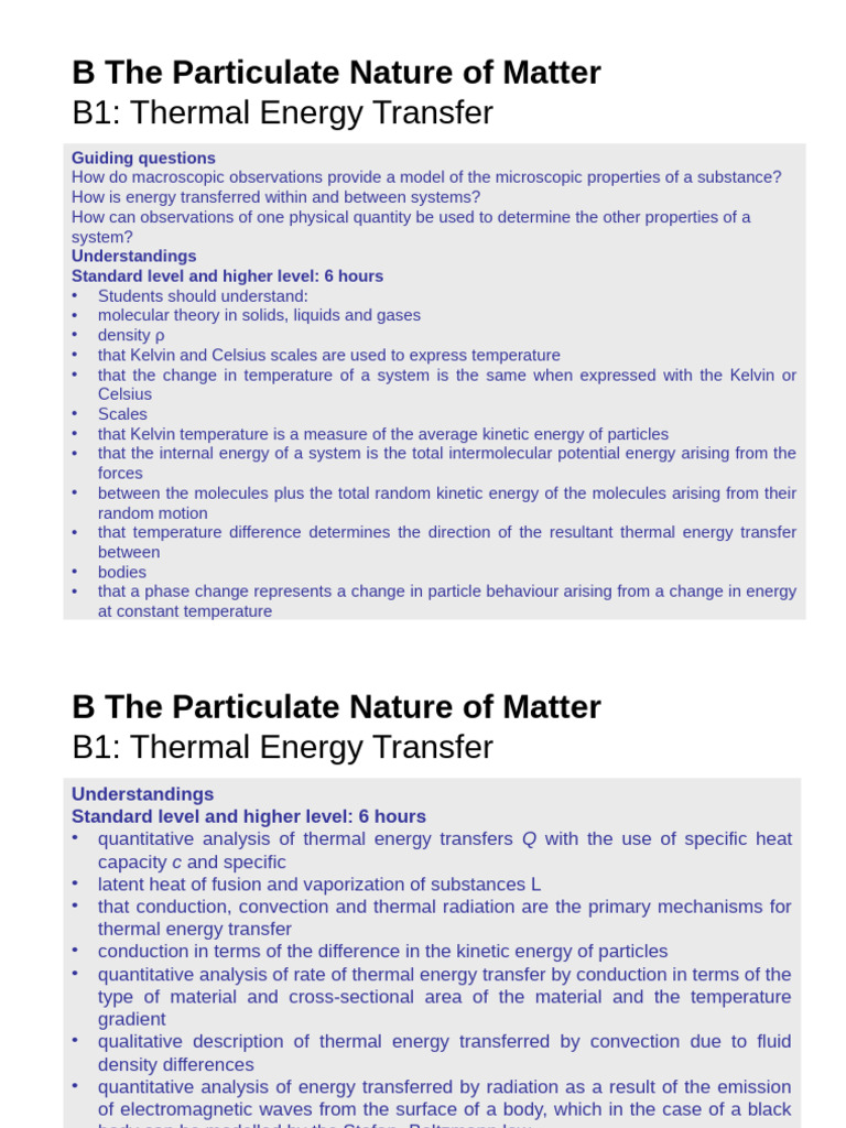 B1 Thermal Energy Transfer | PDF | Calorie | Plate Tectonics