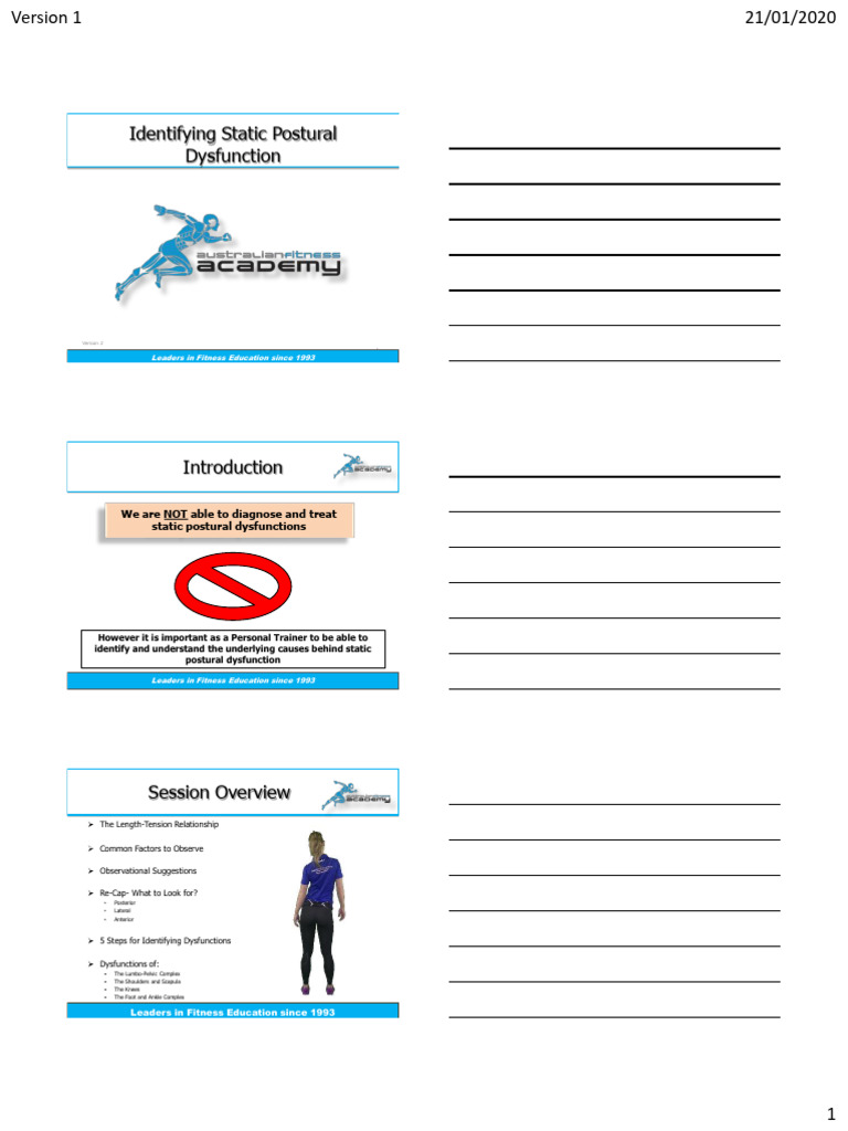 Lecture Presentation 6.2 - Identifying Static Postural Dysfunction ...
