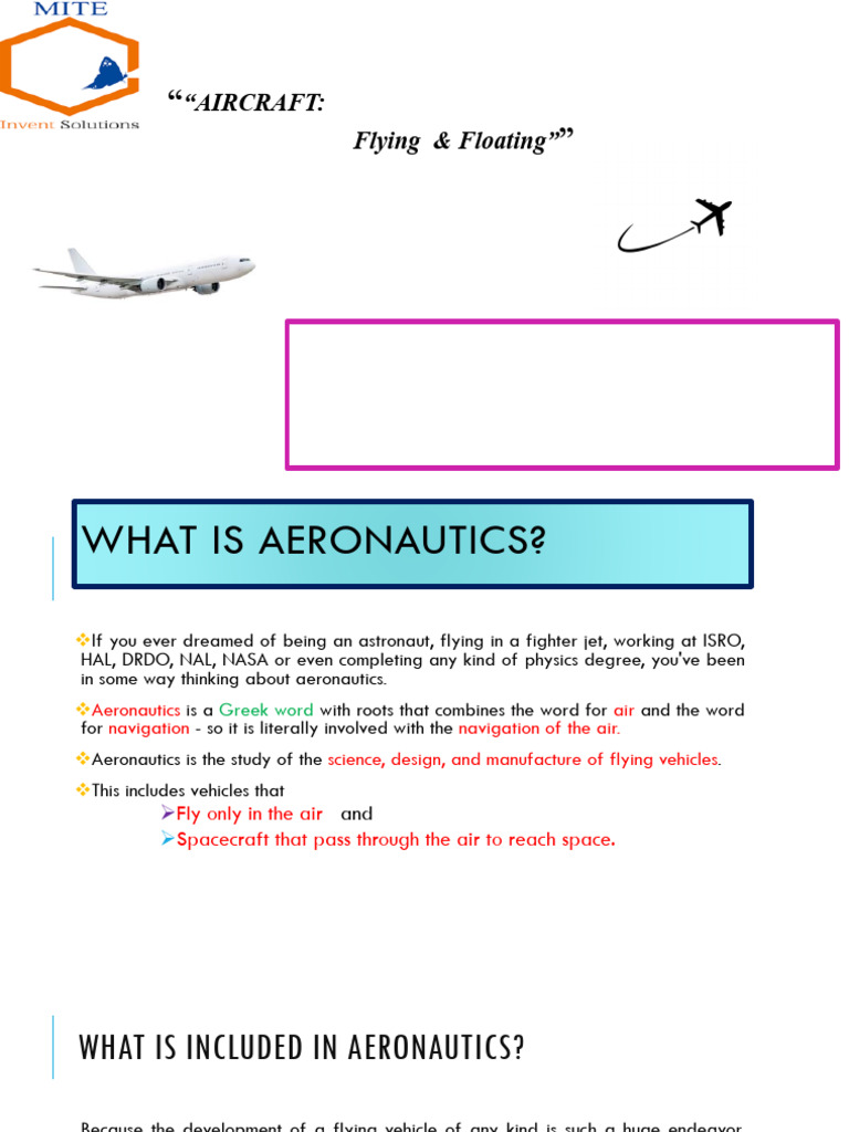 Module - 1 Introduction To Aircrafts, Aircraft Structures and Materials ...