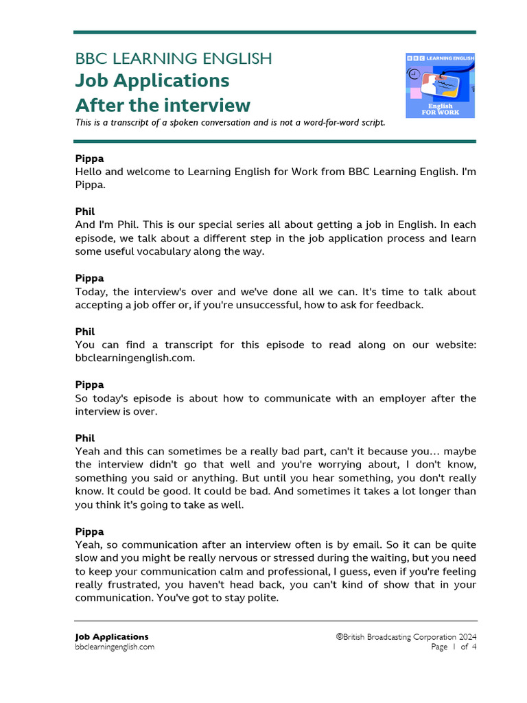 After The Interview Transcript | PDF