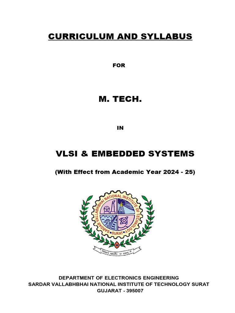 M. Tech_VLSI_Syllabus_2024_2025 | PDF | Hardware Description Language | Quantum Tunnelling