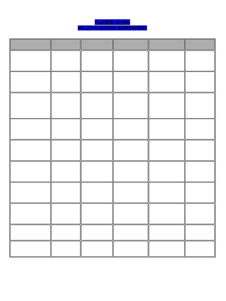 MS EVALUATION WORKSHEET | PDF | Accuracy And Precision | Applied ...
