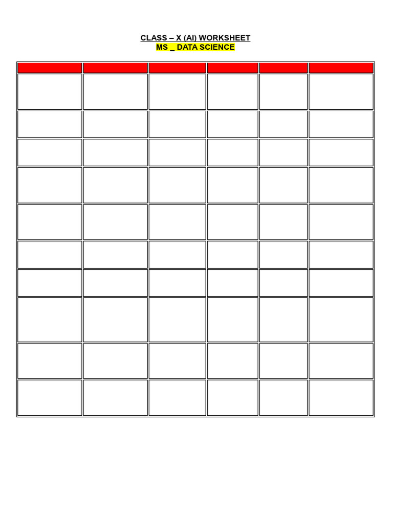 Data Science Worksheet for Class X | PDF | Data | Data Science