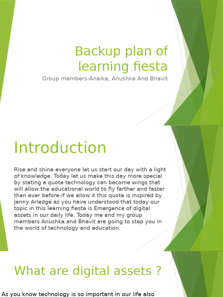 Backup Plan of Learning Fiesta | PDF