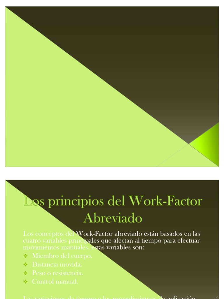 Work-Factor Abreviado Expo | PDF | Función (Matemáticas) | Science