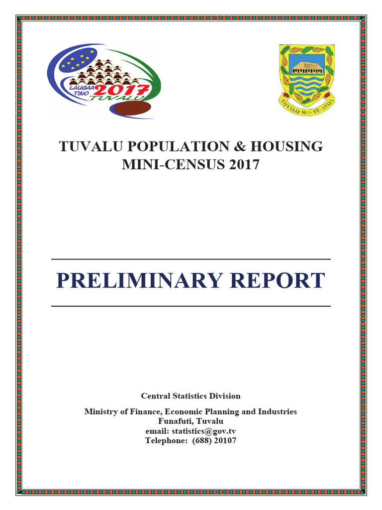Tuvalu 2017 Mini Census Preliminary Report 1 | PDF | Census | Computing