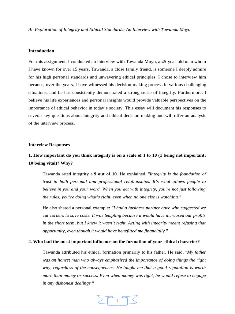 ASSIGNMENT 2 | PDF | Integrity | Decision Making ASSIGNMENT 2 | PDF | Integrity | Decision Making