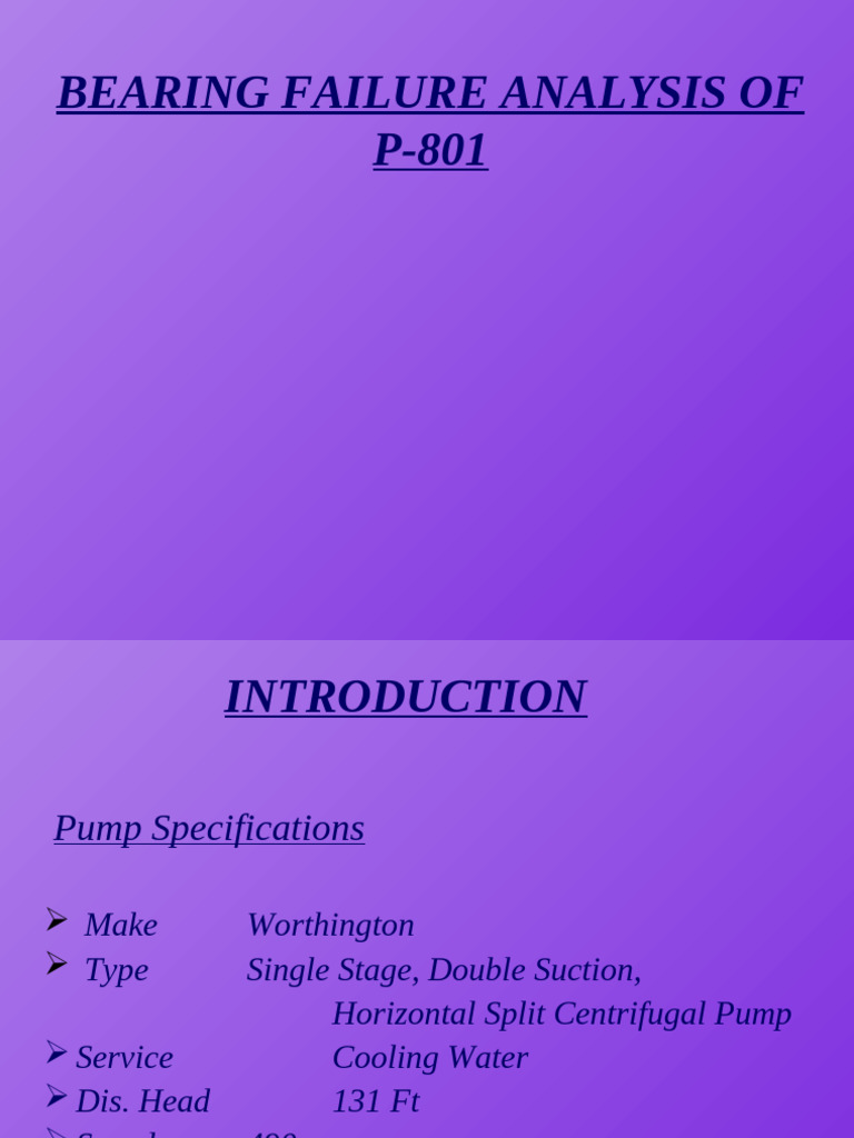 Bearing Failure Analysis of P-801 | PDF