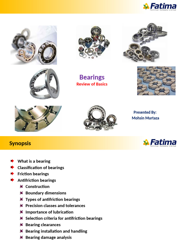 Bearings Basics and Classification | PDF | Bearing (Mechanical) | Wear