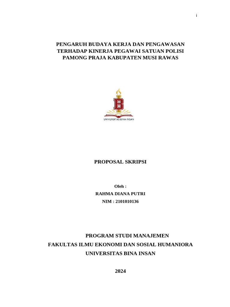 Bismillah Proposal Rahma Diana Putri Fix | PDF