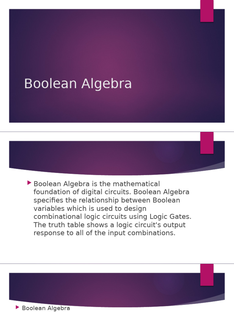 Boolean Algebra | PDF