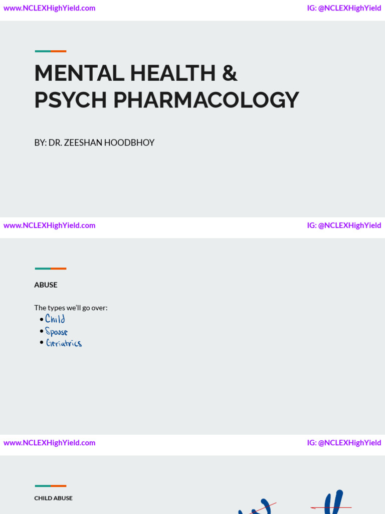 Mental Health and Psych Pharmacology Complete | PDF | Anxiety ...