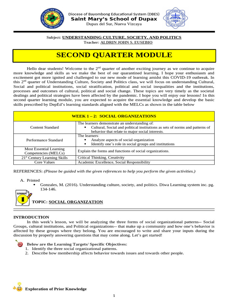 Q2-UCSP | PDF | Kinship | Family