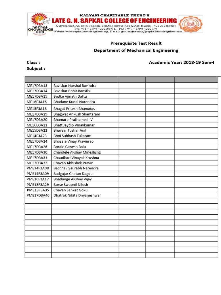 Prerequisite Test Analysis - DME | PDF
