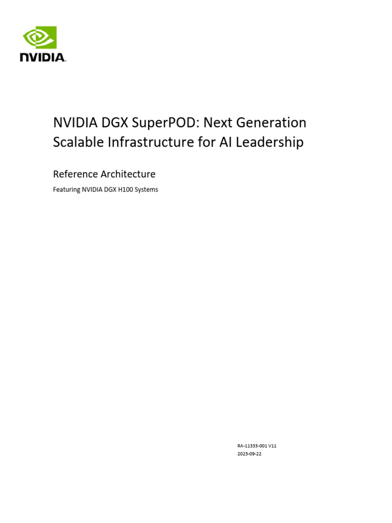 DGX Superpod Reference Architecture DGX h100 | PDF | Computing ...