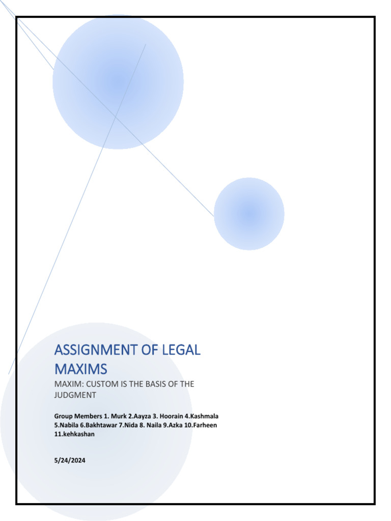 Legal Maxims 1 | PDF | Common Law | Sharia